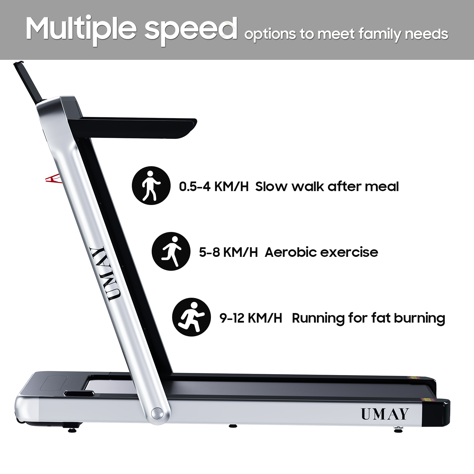 Foldable Portable 2 in 1 Treadmill for Home Office, 7.5 MPH Running ...